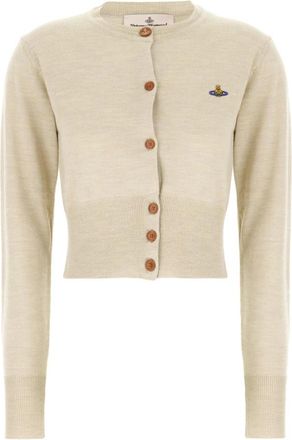 Vivienne Westwood Femme, Pulls, Beige, Taille: 38 FR Cardigan ras du cou