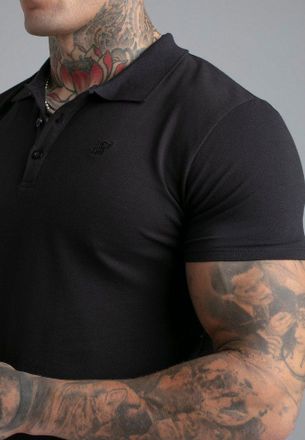 Siksilk T-Shirt SikSilk Herren Schwarzes Polo T-Shirt