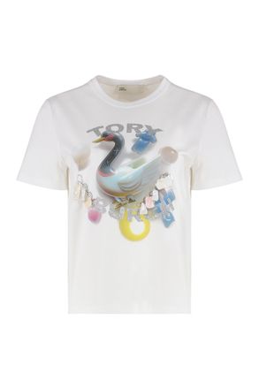 Tory Burch Cotton Crew-Neck T-Shirt - White