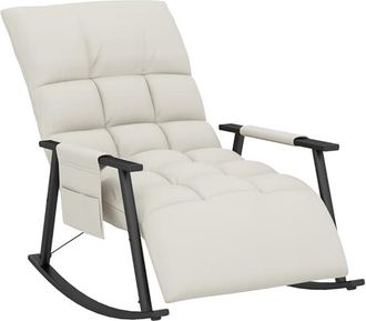 HOMCOM Fauteuil à Bascule pour Allaitement avec Repose-Pieds réglable 4 Positions et Dossier inclinable 5 Positions, Fauteuil pour Salon ou Chambre, capacité
