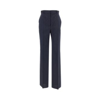 Max Mara Femme, Pantalons, Bleu, Taille: 36 FR Pinstriped Pantalons