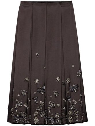 Prada minijupe à ornements - Gris