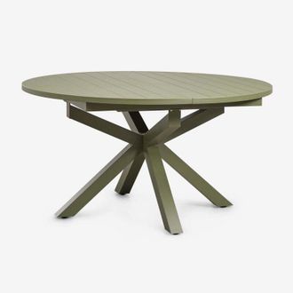 Sklum Barces ausziehbarer Gartentisch 145-200x145 cm aus Aluminium Tiefes Gr&uuml;n Olive