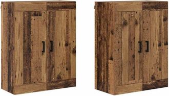 vidaXL Meuble mural Montage mural 2 pcs Bois ancien 69,5 x 34 x 90 cm vidaXL