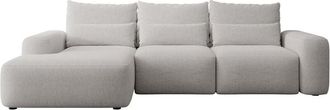 Selsey Selsey CARNOS - Ecksofa mit Schlaffunktion, wasserabweisendem Chenille-Bezug in Grau, linksseitig