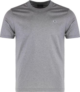 Paul & Shark Homme, Tops, Gris, Taille: M T-shirt minimaliste &agrave; col rond avec logo