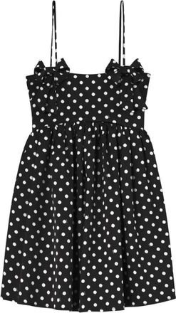 Ganni Femme, Robes, Noir, Taille: 40 FR Printed Double Satin Mini Strap Dress