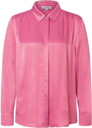 More & More Langarmbluse glänzende Satinbluse