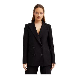 Fay Doppelreihiger Baumwollblazer - - Jackets - Damen - Schwarzk - M