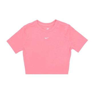 Nike Femme, Tops, Rose, Taille: 40 FR Slim-fit Crop Tee Coral Chalk/white