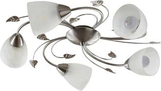 Lindby Plafonnier Yannie &agrave; intensit&eacute; variable (Antique, Classic) en Gris M&eacute;tal e. a. pour Salon & Salle manger (&agrave; 5 lampes E14) Luminaire Lampe Plafond Ecler