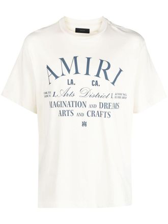 Amiri t-shirt en coton &agrave; logo imprim&eacute; - Tons neutres