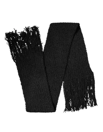 Dolce & Gabbana Womens Black Cashmere Knit Shawl Fringes Scarf Se+ws