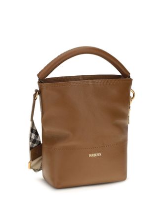 Burberry Womens B Clip Bucket Bag Hazel Calf Leather Bos Taurus