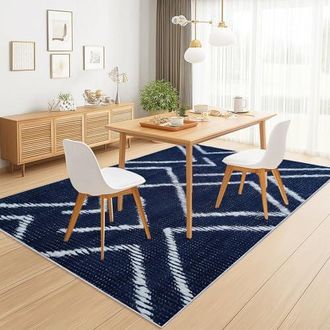 Generic Tapis Imprim&eacute; des Courbes entrelac&eacute;es fluides pour Salon Chambre D&eacute;coration de la Maison - Sombre Flanelle Antid&eacute;rapante Tapis Salon de Sol paillasson