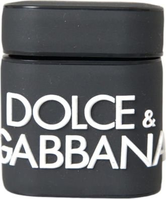 Dolce & Gabbana unisex, Accessoires, Noir, Taille: ONE Size Silicone Embossed Logo Airpods Case
