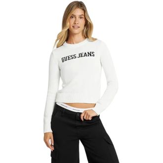 Guess Femme, Pulls, Blanc, Taille: 40 FR Tricots Ras du Cou