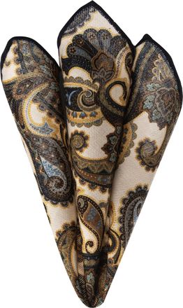 Ascot Herren Einstecktuch braun Woll-Stoff Gemustert