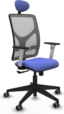 Piqueras y Crespo Stuhl f&uuml;r die Arbeit zu Hause, mit wei&szlig;en und schwarzen Armlehnen, h&ouml;henverstellbare Lendenwirbelst&uuml;tze und festes Kopfteil, ausgestattet mit 3 Positi