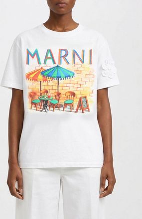 Marni T-shirts en coton imprim&eacute;
