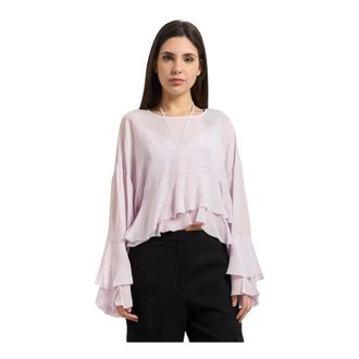 HUGO BOSS Femme, Blouses et Chemises, Rose, Taille: 38 FR Chemise Bleja &agrave; Volants