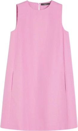 Max Mara Femme, Robes, Rose, Taille: 40 FR Robe Courte en Coton et Lin Racer