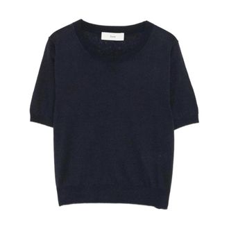 Dunst Leinen-Rundhals-Strickpullover - - Knitwear - Damen - Blau - M