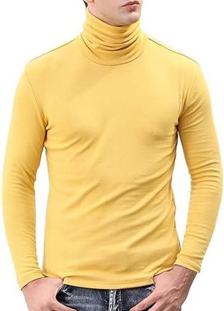 Generic Pull à col haut pour homme - Manches longues - Doux - Tricoté - Style basique - Pour vêtements décontractés et thermiques - Couches de sous-vêtements,