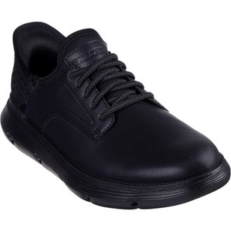 Skechers Garza Gervin Leder Herren Schwarz Schn&uuml;rschuhe