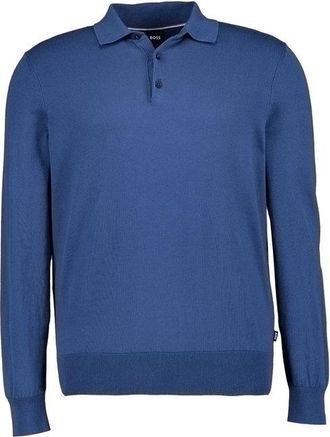 HUGO BOSS Herren Pullover blau unifarben