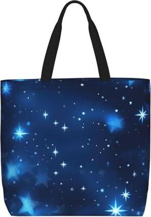 Generic Motif D&Eacute;toiles Bleues Brillantes Sac Fourre-Tout Pliable Tote Bag D&eacute;contract&eacute; Sac &Agrave; Bandouli&egrave;re Pour Plage Universit&eacute; Travail