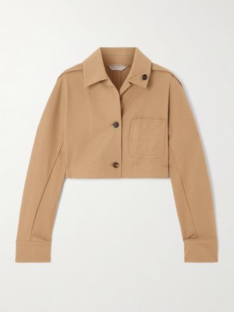 Max Mara Verkürzte Jacke Aus Gabardine Aus Einer Baumwollmischung - Braun