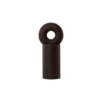OYOY Living Hoop Mill Grinder Dark - Pfeffermühle Holz Braun mit Keramik Mahlwerk - 16,5x5,5 cm