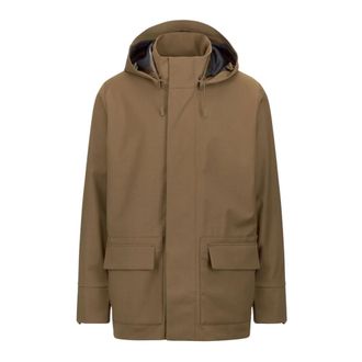 K-Way Homme, Manteaux, Brun, Taille: L Veste en m&eacute;lange de laine avec capuche