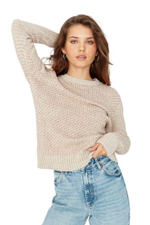 Trendyol Trendyol Damen Normaler Pullover mit Rundhalsausschnitt Sweatshirt, beige, L