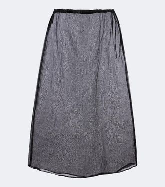Prada Jupe midi en organza de coton