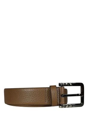 Valentino Garavani G&uuml;rtel - Textured Leather Belt With Polished Metal Buckle - Gr. 90 - in Braun - f&uuml;r Damen