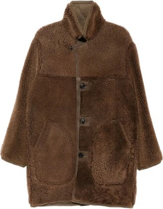 Bode manteau réversible en peau lainée - Marron
