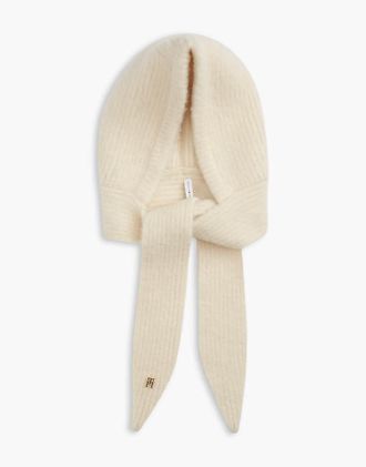 Tommy Hilfiger Chic capuche tricot&eacute;e en alpaga beige-Neutre