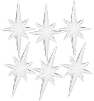 Cabilock 6 St&uuml;ck Acryl Achteckige Stern H&auml;ngeornamente Transparent Langlebiger Weihnachtsbaumschmuck f&uuml;r Baum und Wohnungsdekoration