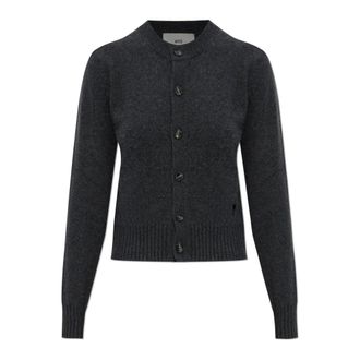 Ami Femme, Pulls, Gris, Taille: 38 FR Cardigan en cachemire