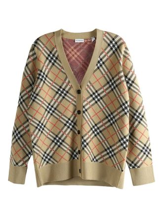 Burberry cardigan &agrave; carreaux - Tons neutres