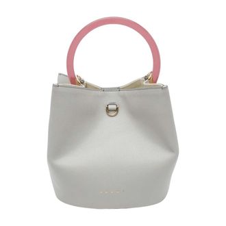 Marni Ledertasche mit Kontrastgriff - - Bags - Damen - Grau - ONE SIZE