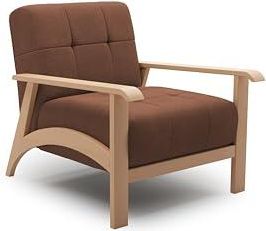 Cavadore Cavadore Sessel Billan / Polstersessel im skandinavischen Design mit massivem Holzgestell in Buche / 78 x 88 x 106 / Mehrfarbiger Strukturstoff, Rot-B