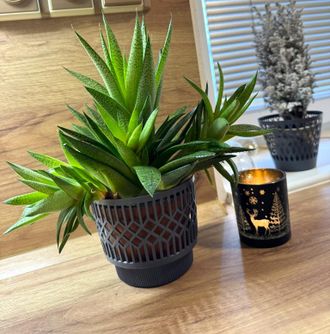 Kimmel 3 St&uuml;ck &Uuml;bertopf Klassik 13 cm Blumen&uuml;bertopf Sukkulententopf Kakteentopf Pflanztopf Blumentopf Orchideentopf Zimmerpflanzen Deko Topf, aus Kunststoff