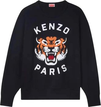 Kenzo Femme, Sweatshirts et sweats &agrave; capuche, Noir, Taille: 36 FR Lucky Tiger Oversize Sweat