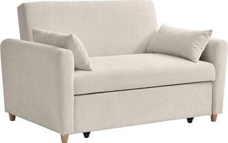 Vente-Unique Sofa 2-Sitzer mit Schlaffunktion - Cord - Beige - AYLA