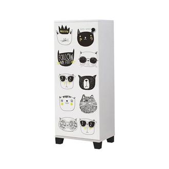 Dmora Schuhschrank Rasalgethi 50x38x127 cm Weiß 16 Paar 8 Fächer