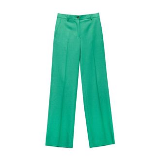 Paul Smith Femme, Pantalons, Vert, Taille: 38 FR Pantaloni Gamba Larga Lana Stretch
