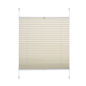 Liedeco Thermo Plissee verspannt mit Klemmträger / 40 x 130 cm beige (BxH) /verdunkelnd stufenlos verstellbar energiesparend / 123 montiert/Thermo-Plissee/Kle